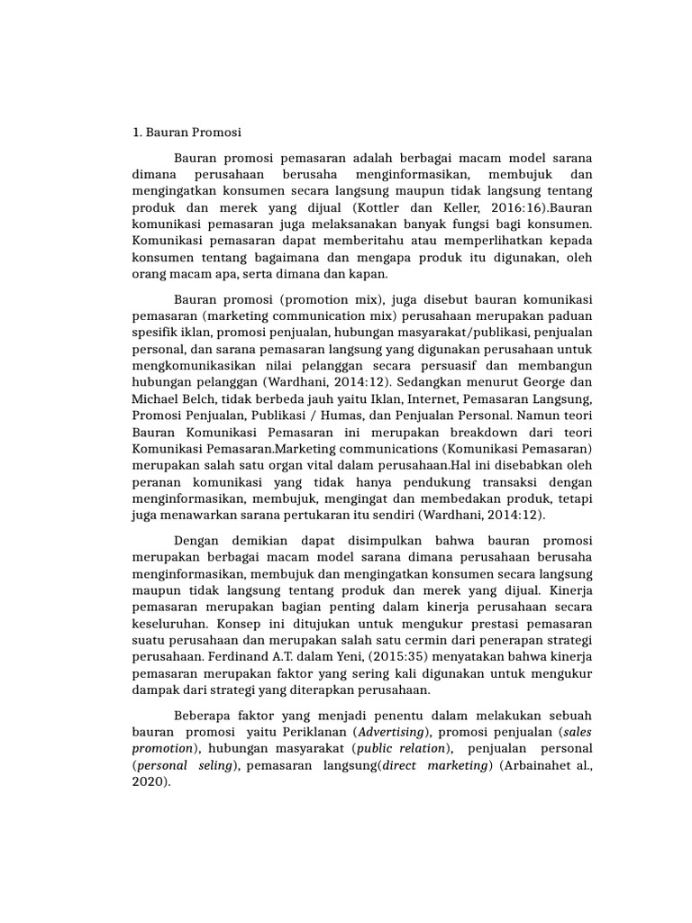Bauran Promosi dalam Pemasaran Efektif | PDF