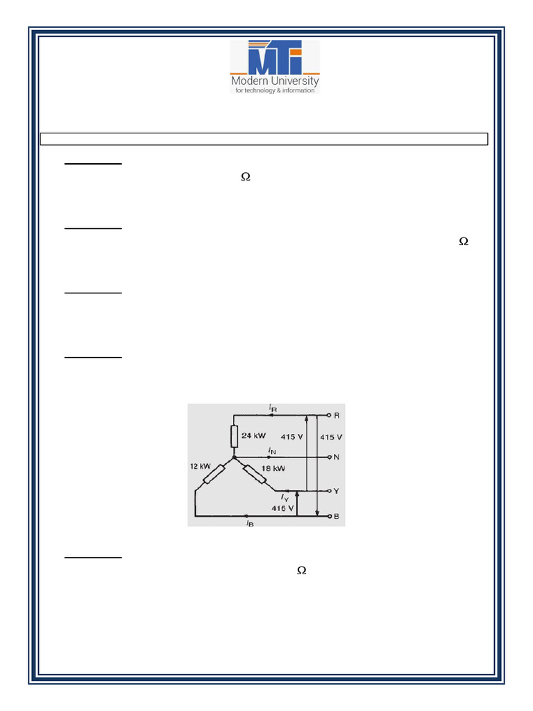 Three Phase Systems Exam Questions | PDF | Electrical Equipment ...