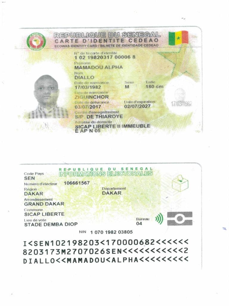 Cni Dg Piece d'Identite Mad Recto Verso 2021 2 | PDF