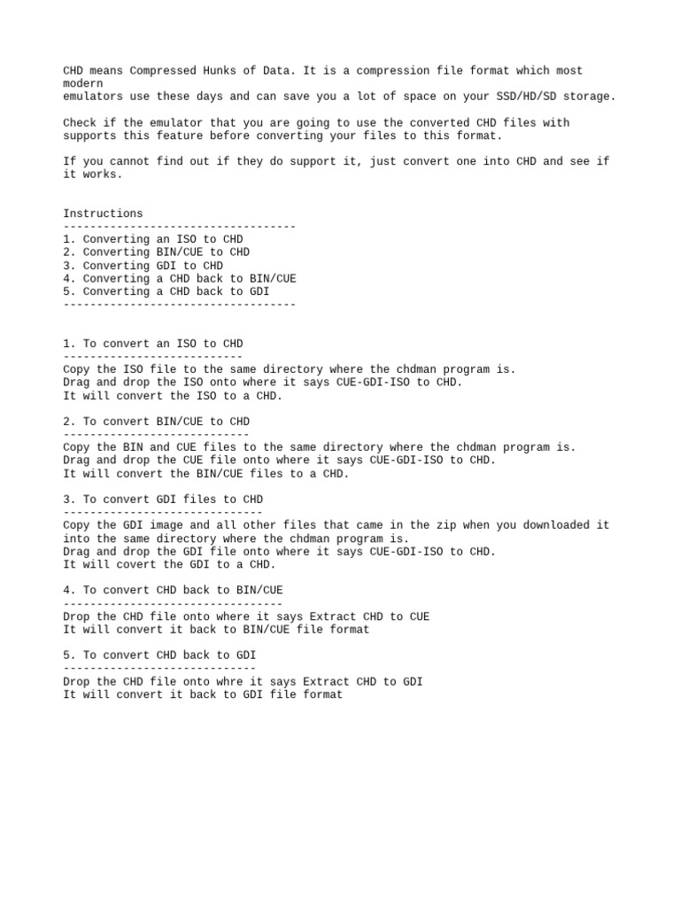 Instructions For CHD Converter | PDF