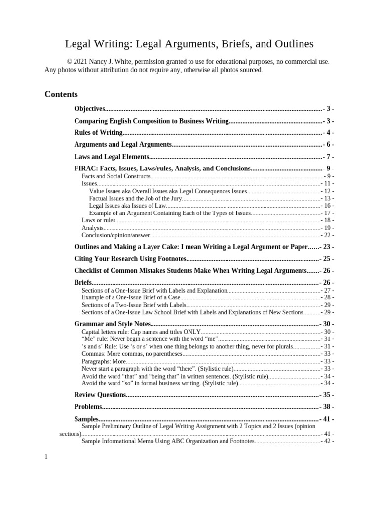 Legal Arguments Briefs and Outlines of Arguments | PDF | Argument | Argumentation Theory