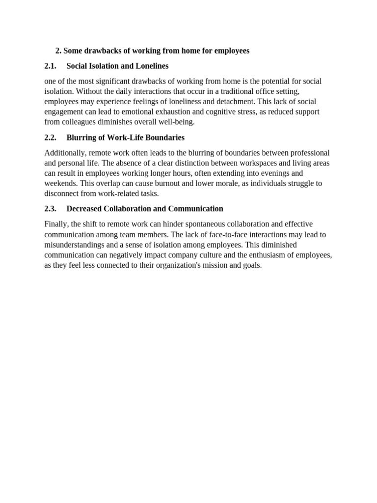 Some Drawbacks For Employees | PDF