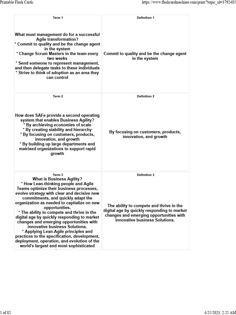 SAFe Agilist Notes | PDF | Agile Software Development | Scrum (Software ...