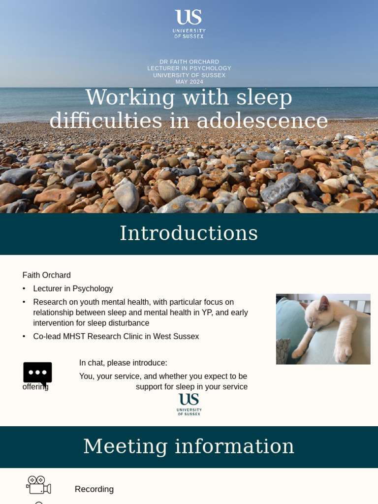 UoR Sleep Slides May 2024 - CWP - Blackboard | PDF | Sleep | Sleep Disorder