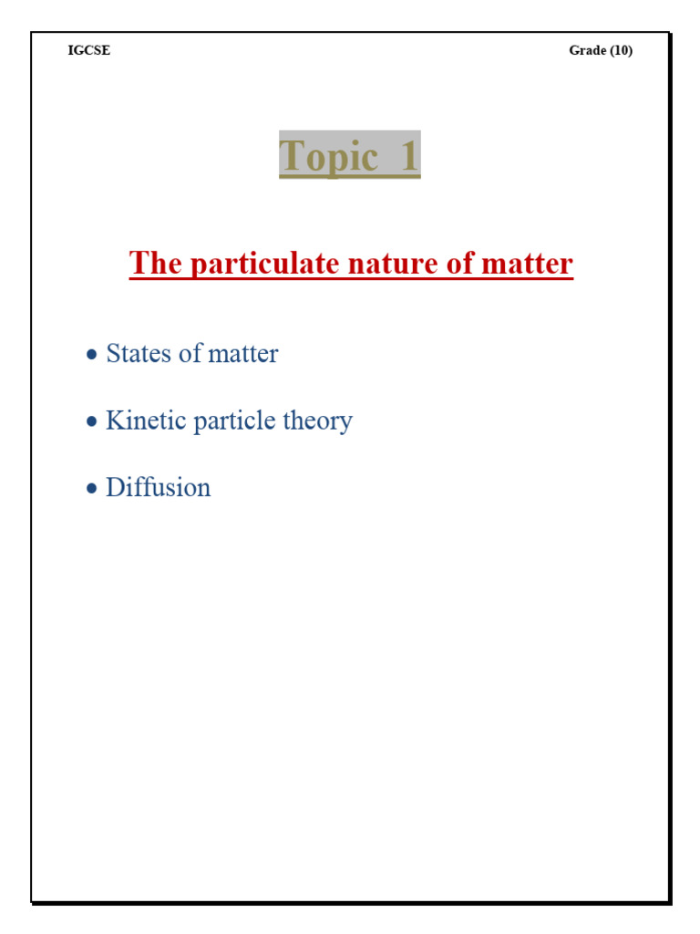 ch.1 Particulate Nature of Matter Answers of Classified | PDF | Gases ...