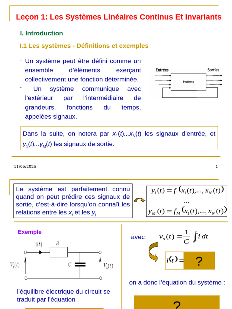 Systèmes Linéaires Continus et Invariants | PDF | Transformation de ...