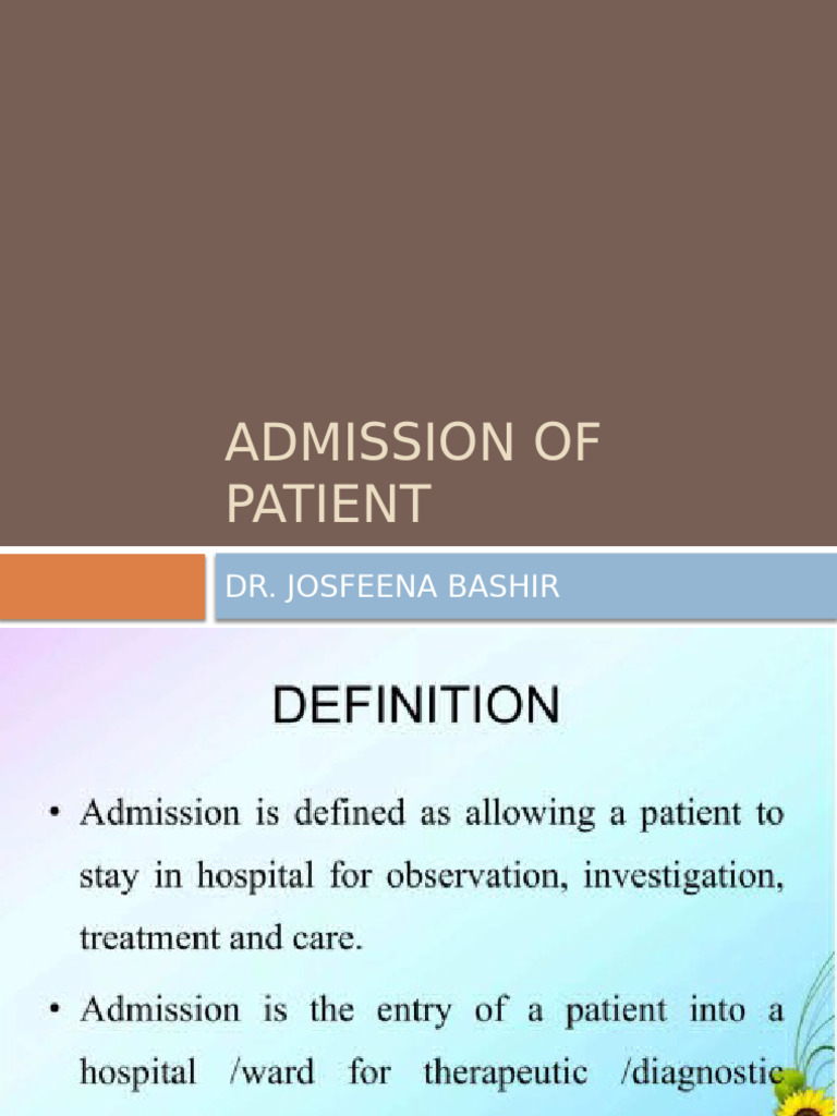 Admission of Patient | PDF | Hospital | Emergency Department