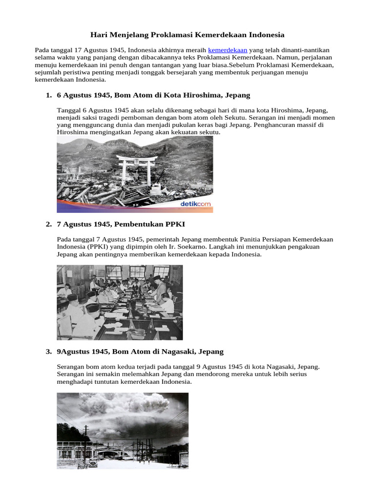 Peristiwa Kunci Menuju Proklamasi 1945 | PDF