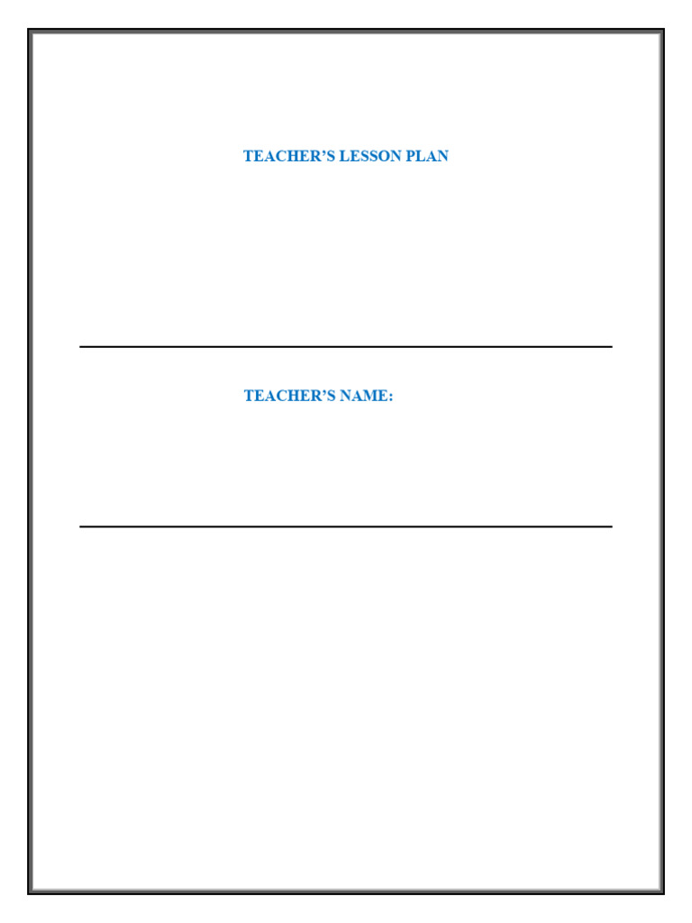 Chemistry Form One Lesson Plan Sample | PDF | Teachers | Lesson Plan