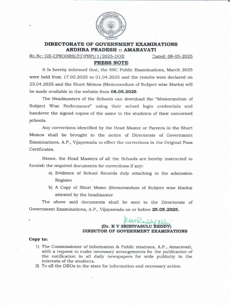 Press Note Marks Memo 2025 | PDF
