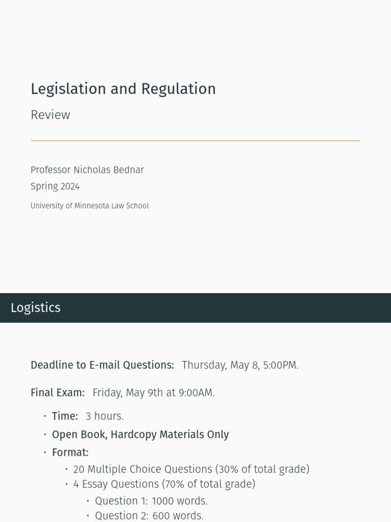 Legislation and Regulation Review | PDF | Statutory Interpretation ...