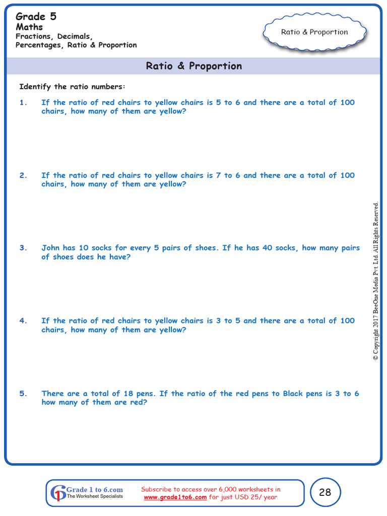 Real Life Word Problems in Ratio & Proportion | PDF