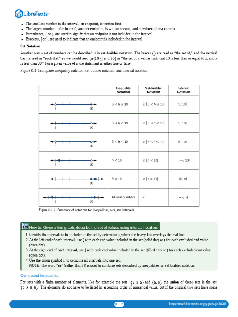 Set-Builder Notation for Inequalities | PDF
