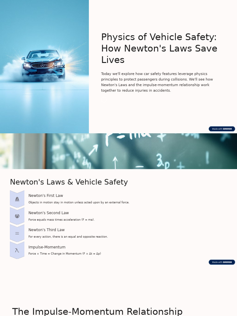 Physics of Car Safety Features Explained | PDF | Force | Newton's Laws ...