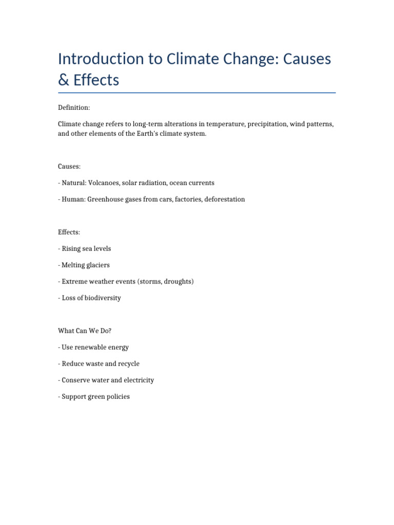 Introduction to Climate Change | PDF