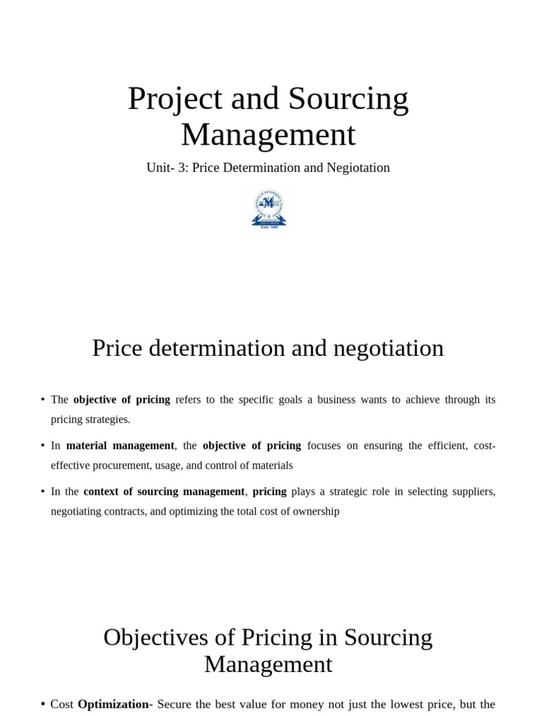 Product and Sourcing Management | PDF | Pricing | Supply Chain