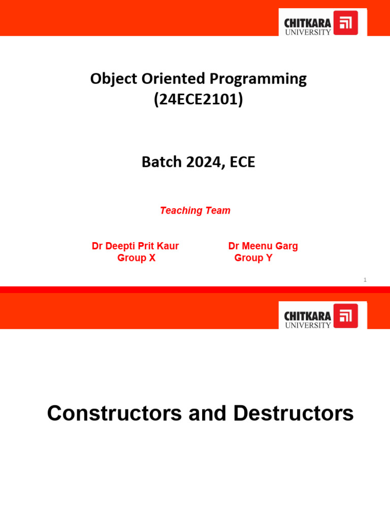 Constructors And Destructors Pdf Constructor Object Oriented Programming Programming