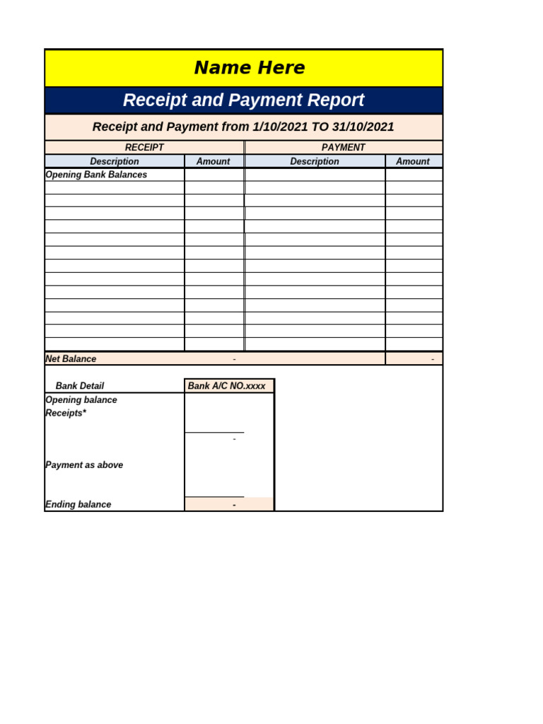 Receipt Payment Report Tem 200 | PDF