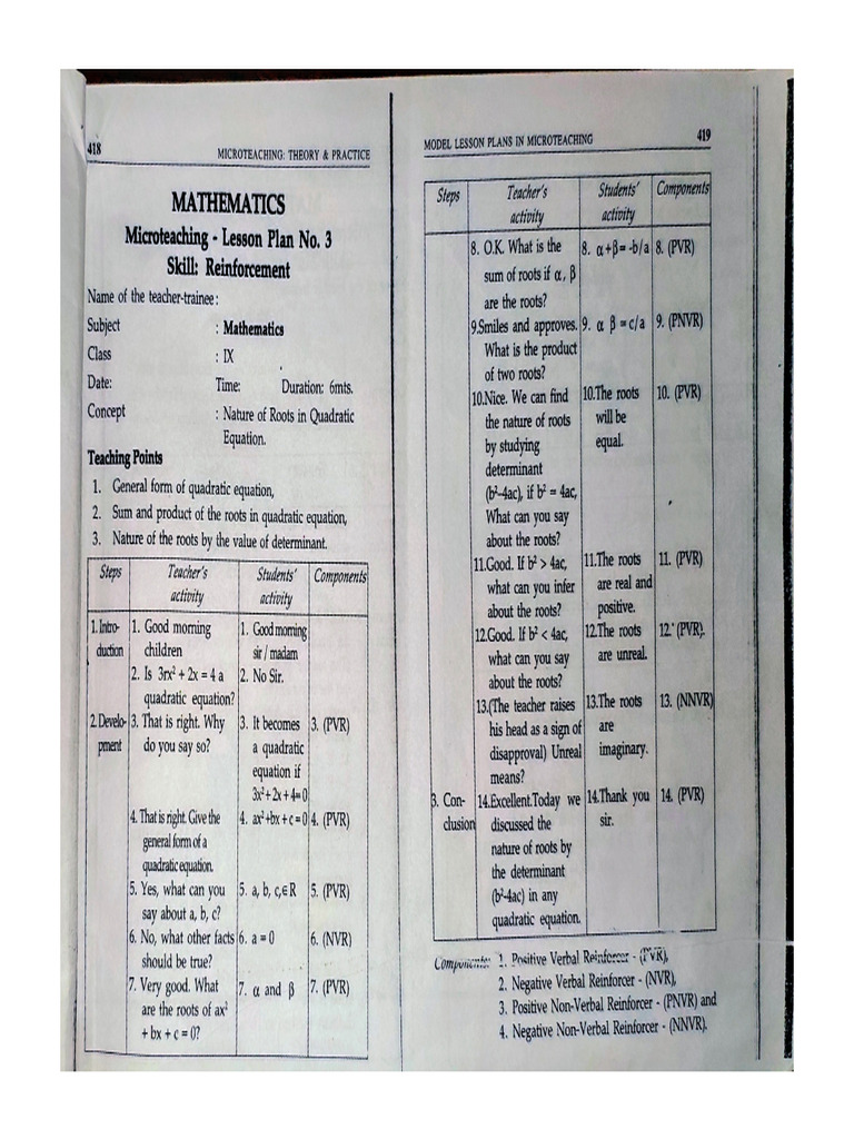 Micro Teaching Lesson Plan | PDF