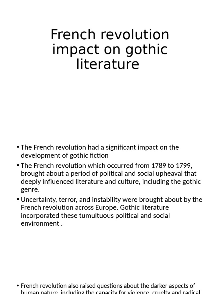 French Revolution Impact On Gothic Literature | PDF