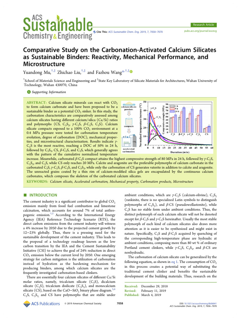 Carbonation-Activated Calcium Silicates Study | PDF | Cement | Calcite