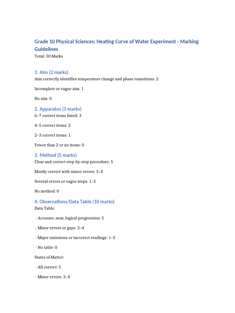 Grade 10 Water Heating Curve Experiment | PDF