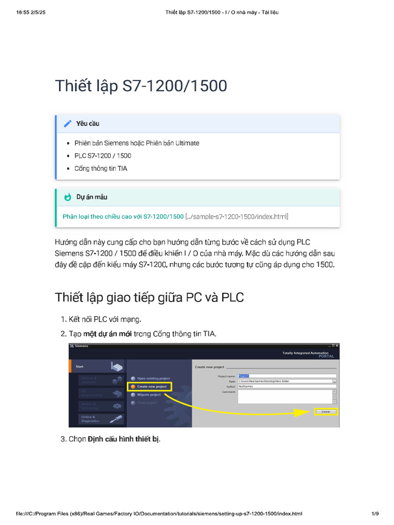 Connect FactotyIO Vs Tia PortalS7 1200 | PDF