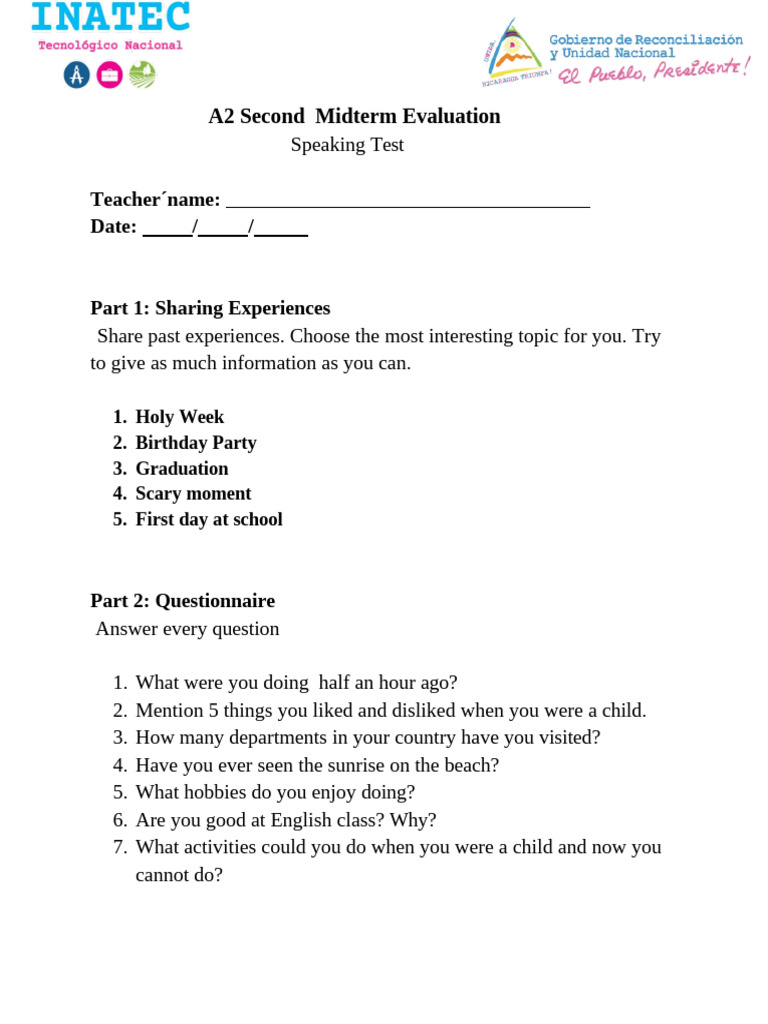 A2 Second Midterm Evaluation | PDF