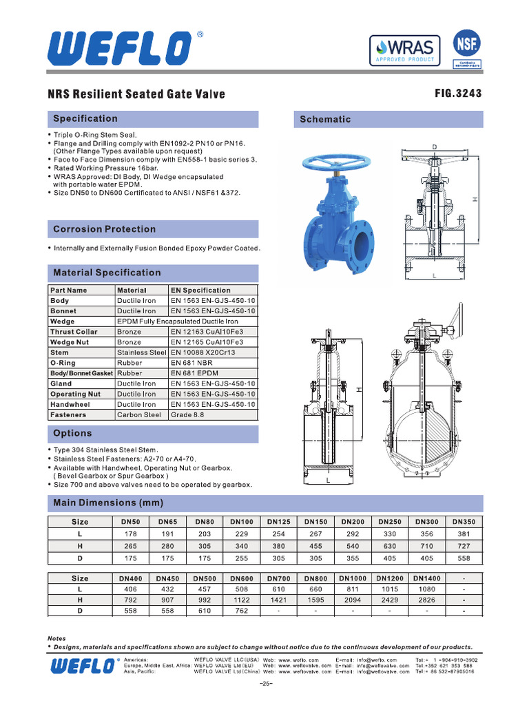 NRS Resilient Seated Gate Valve FIG.3243 | PDF