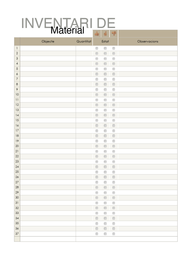 Inventari Material | PDF