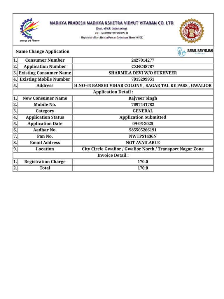 Rajbeer Name Change | PDF