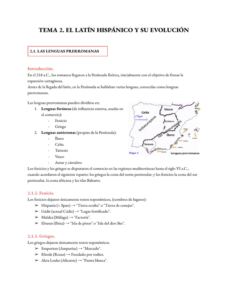 Evolución del Latín Hispánico y Prerromanas | PDF | Verbo | latín