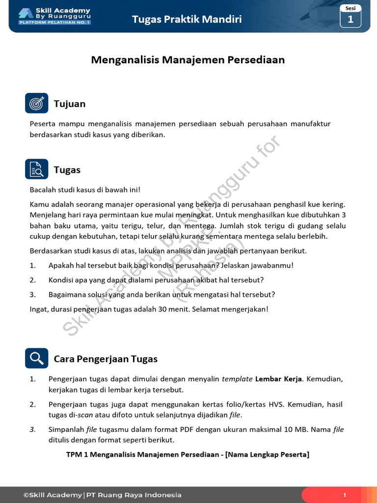 TPM 1 Menganalisis Manajemen Persediaan - RIAN HIDAYATULLAH | PDF