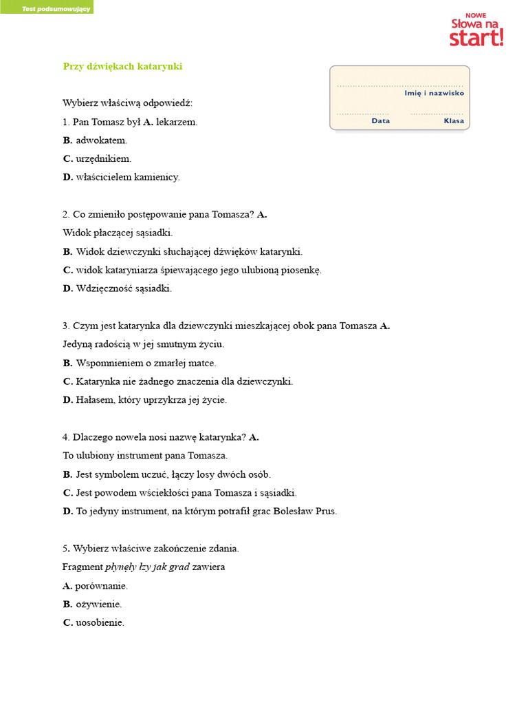 Katarynka Test | PDF