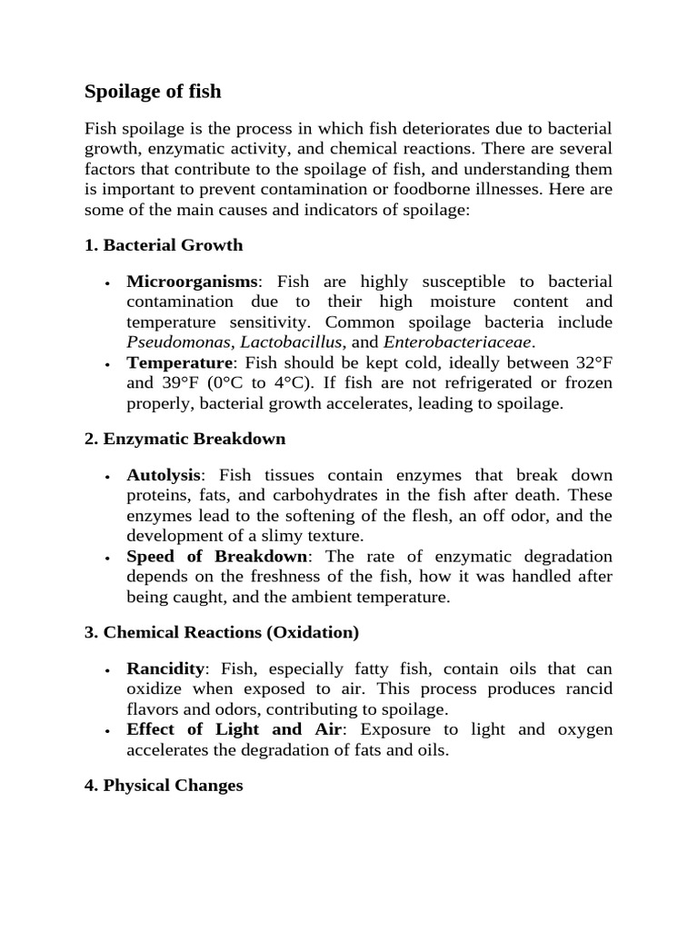 Spoilage and Preservation of Fish | PDF | Smoking (Cooking) | Decomposition