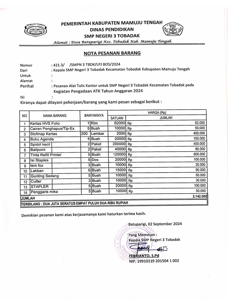 LPJ Tahap 2 Nomor 1 | PDF