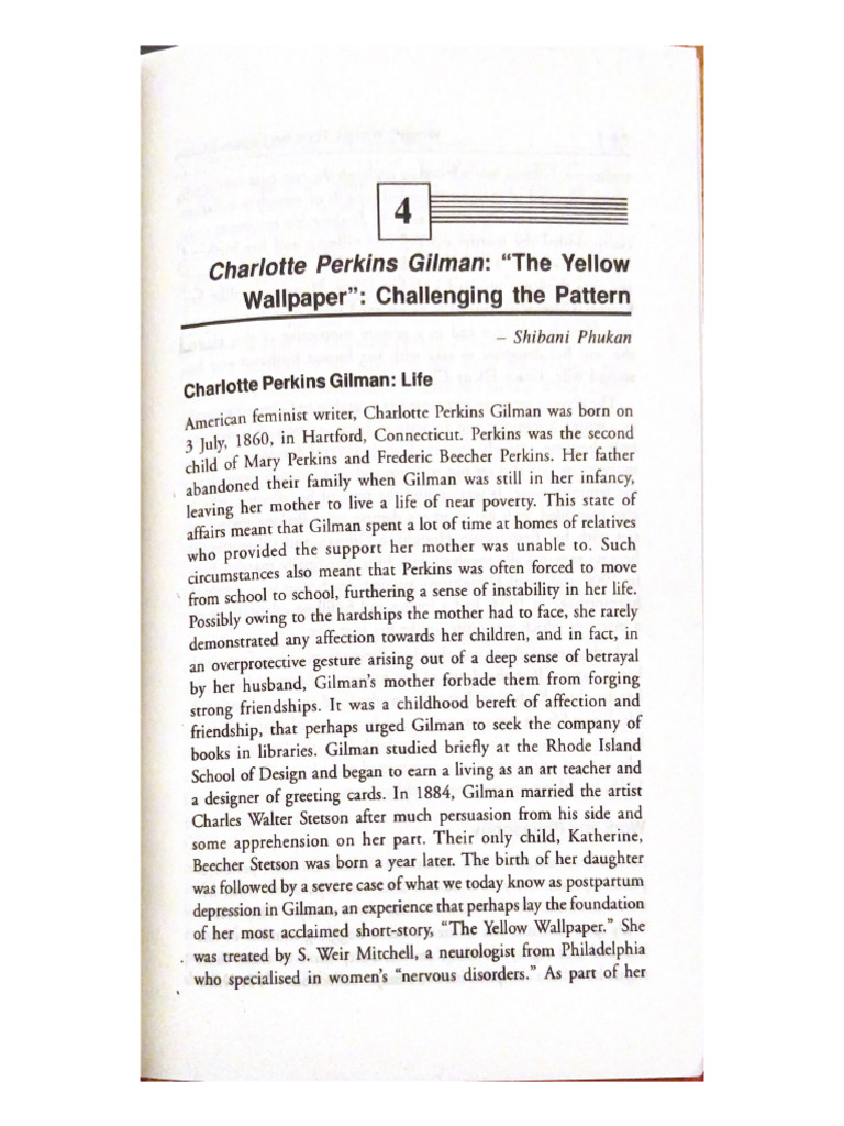 Charlotte Perkins Gilman The Yellow | PDF