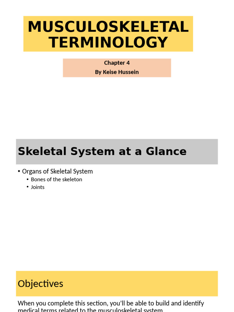 Chapter 4 Muscle Skelatal System Terminology | PDF | Human ...