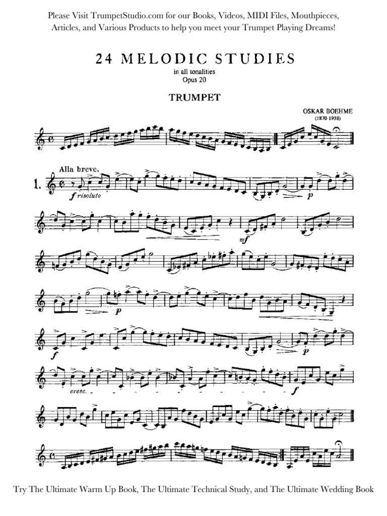 Bohme 24 Melodic Studies | PDF | Brass Instruments | Aerophones