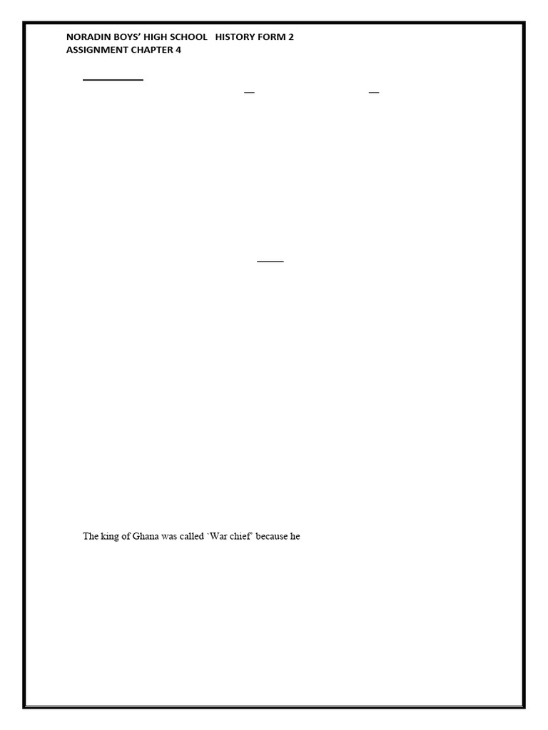 HISTORY F2 Chapter 4 Ass | PDF | Africa