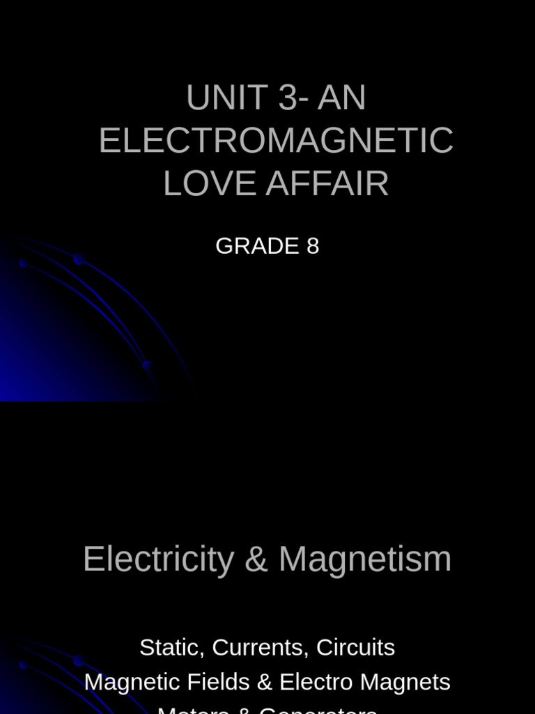 Grade8 UNIT3 AnElectromagneticLoveAffair | PDF | Electric Current | Resistor