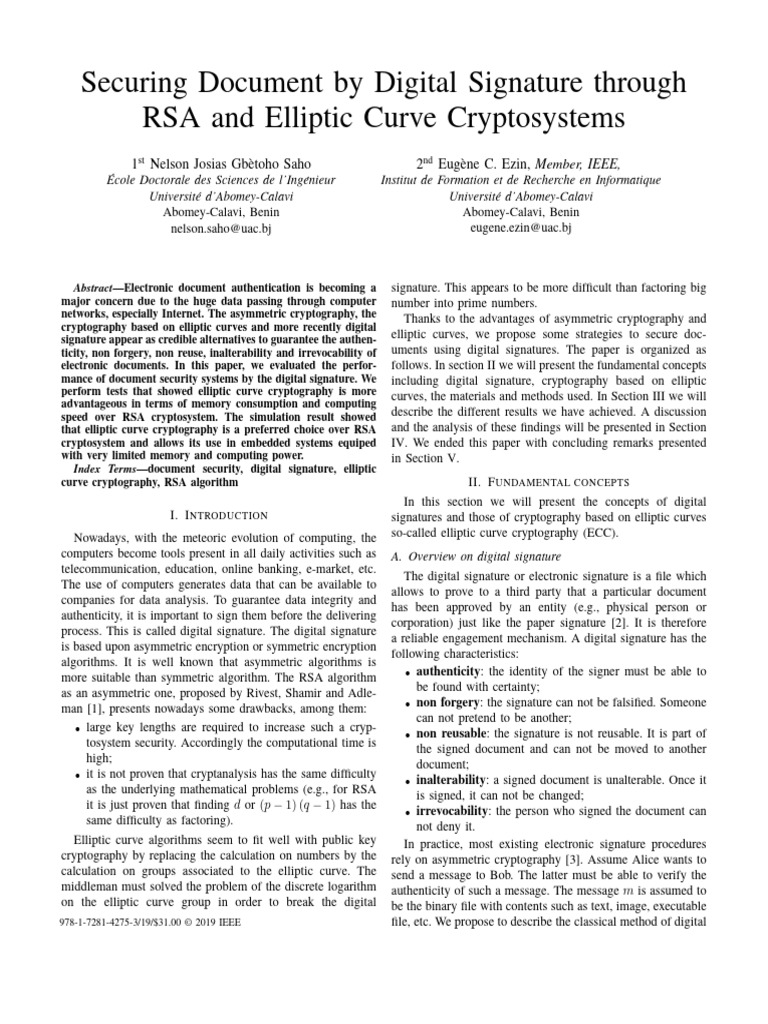Securing Document by Digital Signature | PDF | Cryptography | Public ...