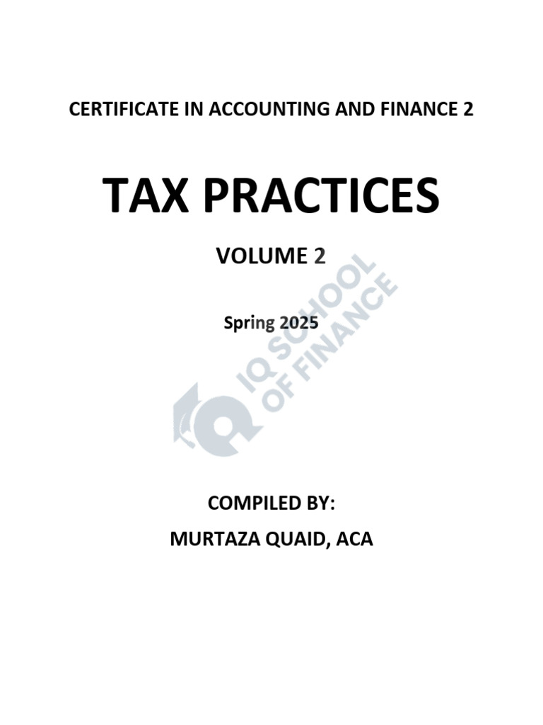 CAF 2 - Volume 2 - Spring 2025 (MQ) | PDF | Value Added Tax | Taxes