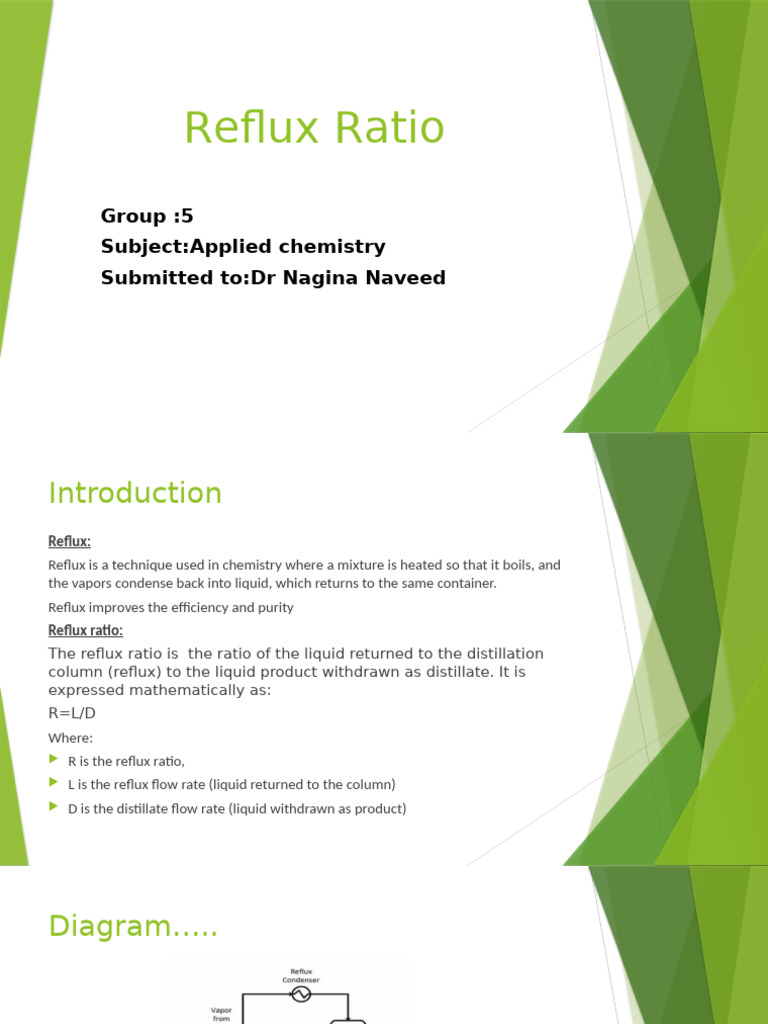 Applied Chem G 05 (Reflux Ratio) | PDF | Distillation | Unit Operations