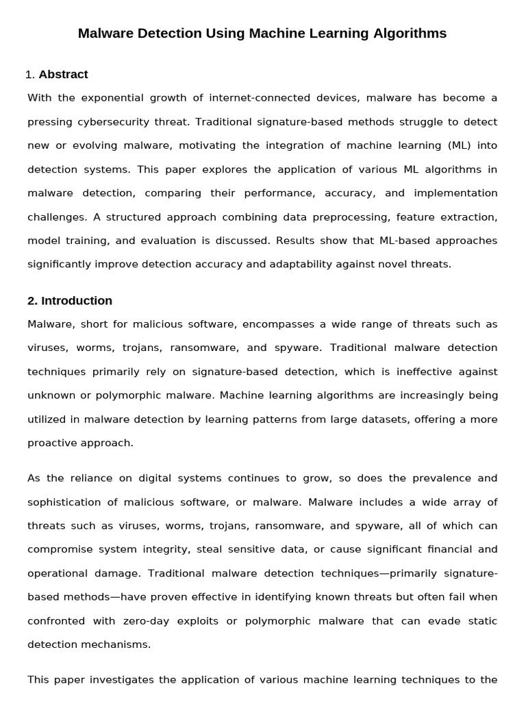 Intelligent Malware Detection with ML | PDF | Machine Learning | Malware