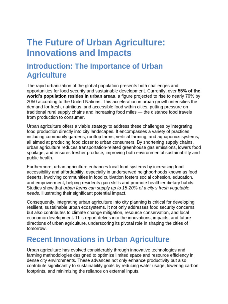 Urban Agriculture's Impact on Detroit | PDF | Urban Agriculture ...