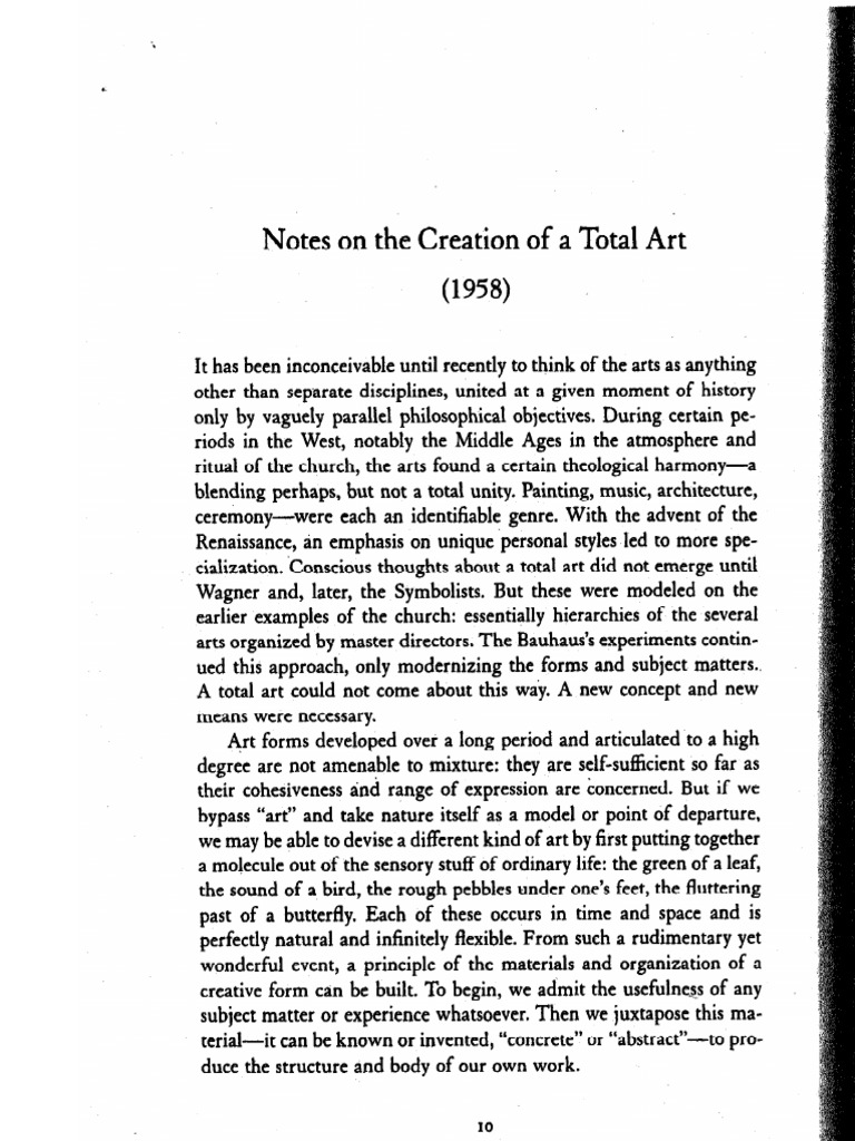 Notes On The Creation of A Total Work of Art | PDF
