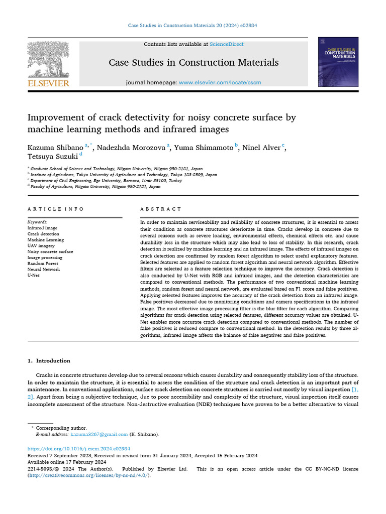 2024 Improvement Of Crack Detectivity For Noisy Concrete Surface By Machine Learning Shibano