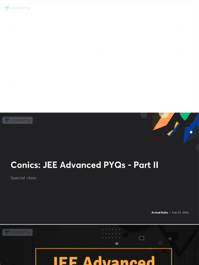 Conics JEE Advanced PYQs Part II With Anno | PDF