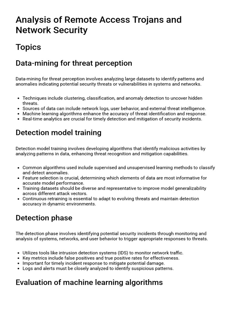 Analysis of Remote Access Trojans and Network Security: Topics | PDF ...